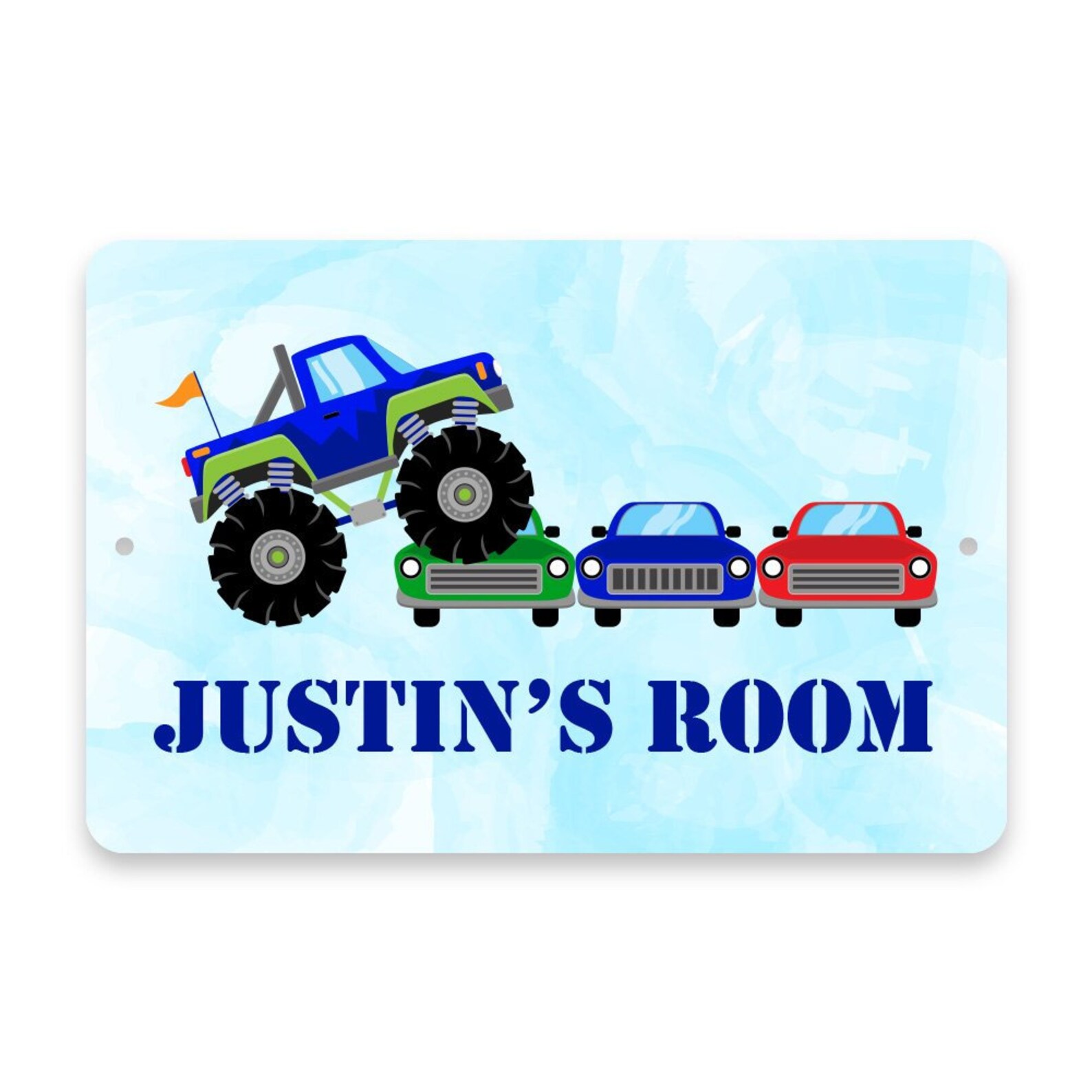 Personalized Monster Truck Rally Metal Room Sign Blue Metal - Etsy