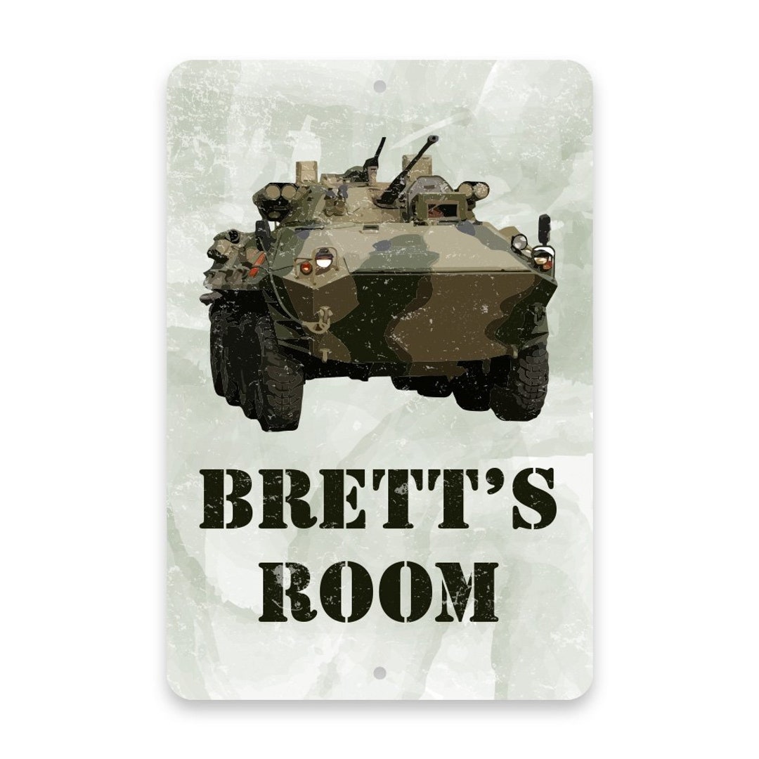 Personalized Camo Army Tank Metal Room Sign - Metal Sign - Aluminum ...