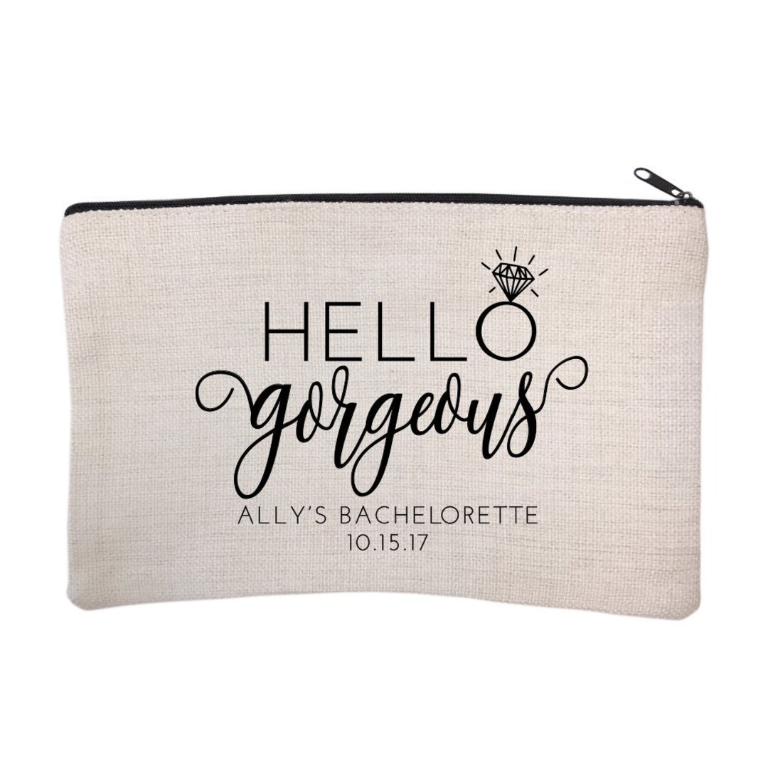 Personalized Hello Gorgeous Cosmetic Bag - Cosmetic Travel Bag - Makeup ...