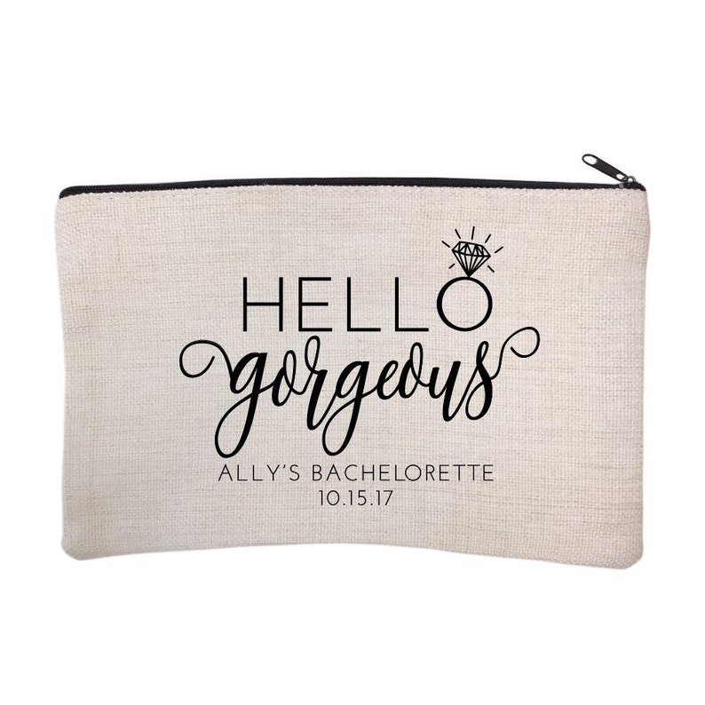 Personalized Hello Gorgeous Cosmetic Bag - Cosmetic Travel Bag - Makeup ...