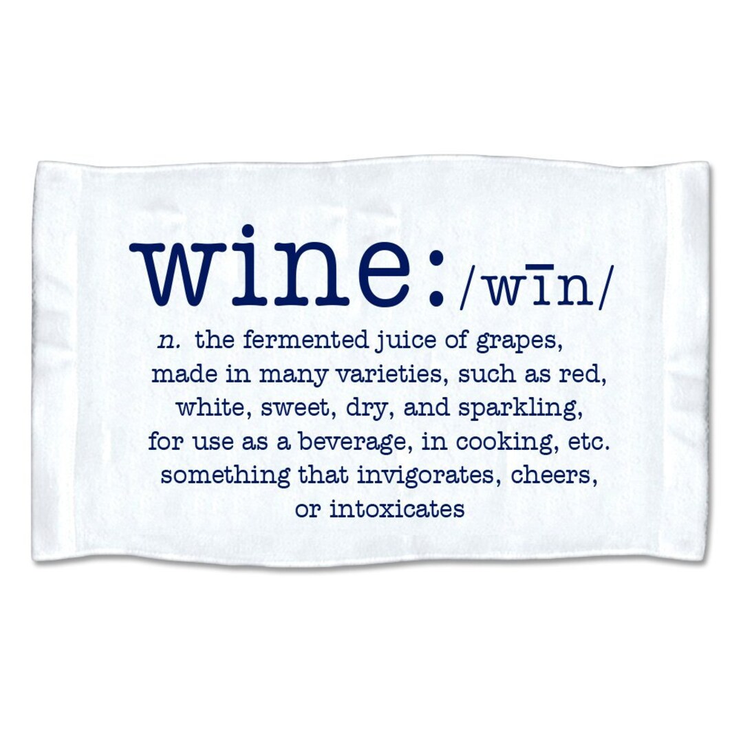 Wine Definition Hand Towel Small - Kitchen Towel - Tea Towel - Dish ...