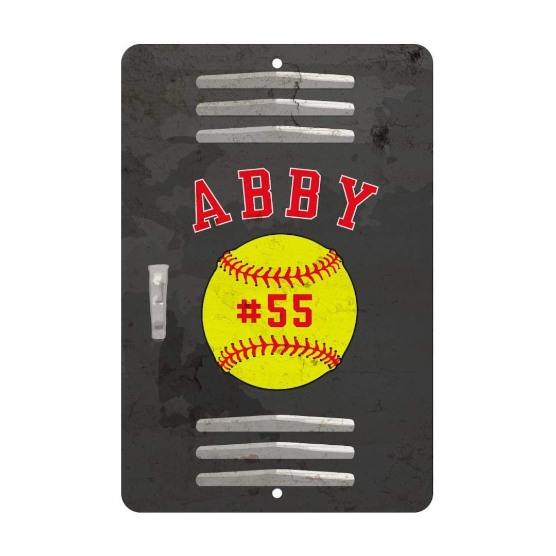 Personalized Softball Locker Room Sign - Add Any Softball Players Name ...