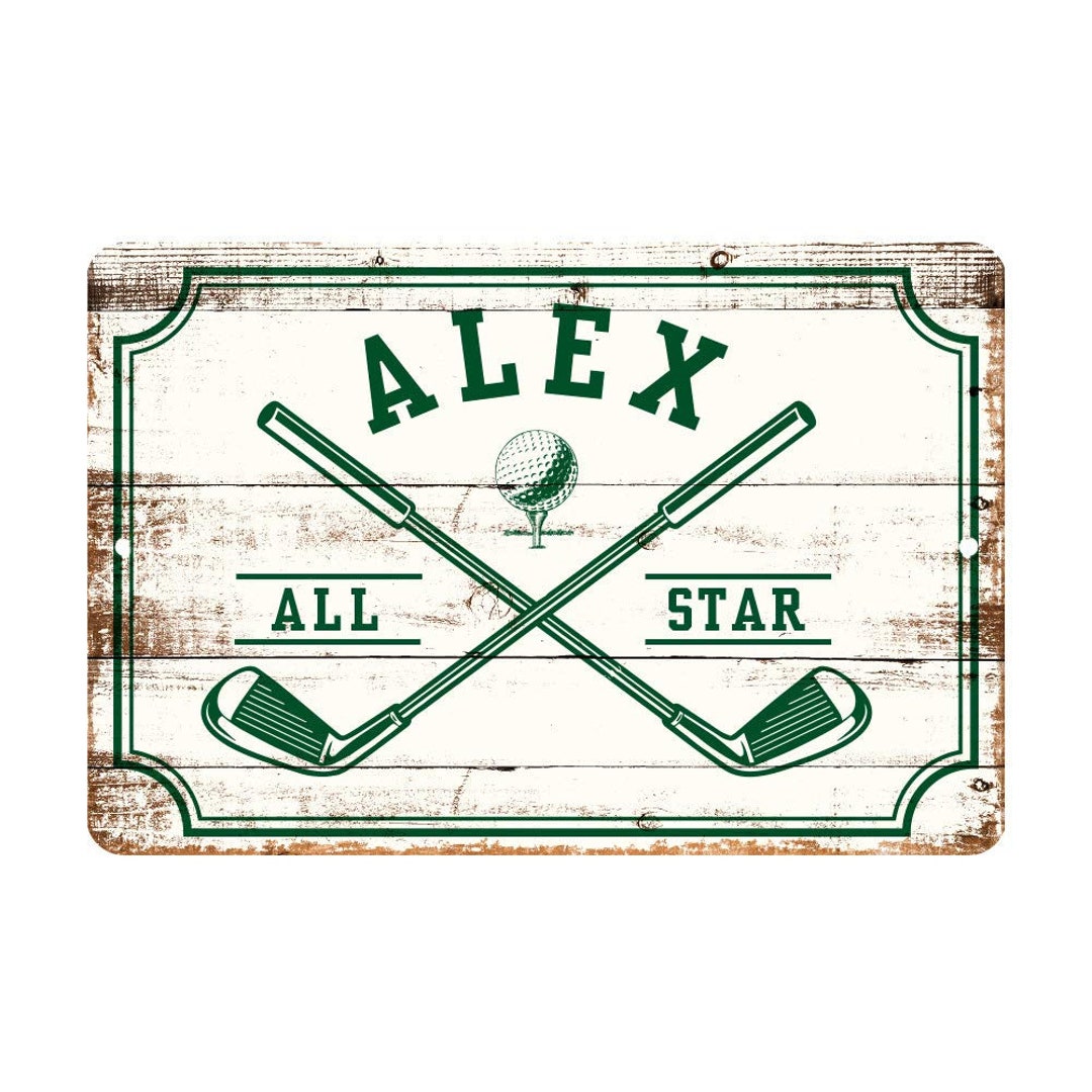 Personalized Golf All Star Metal Wall Decor - Aluminum All Star Golf ...