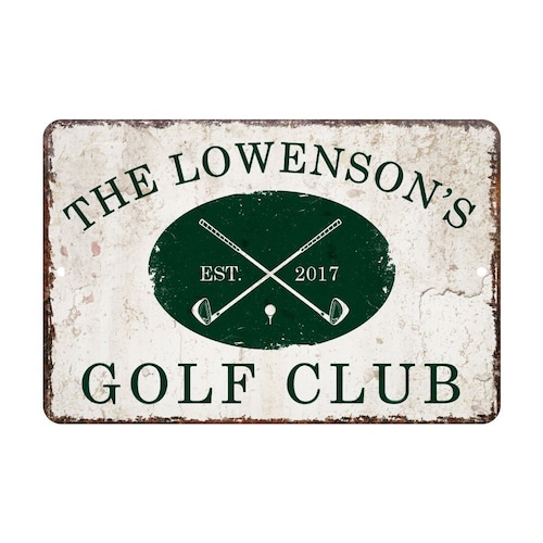 Personalized Vintage Distressed Look Golf Club Metal Room Sign - Etsy