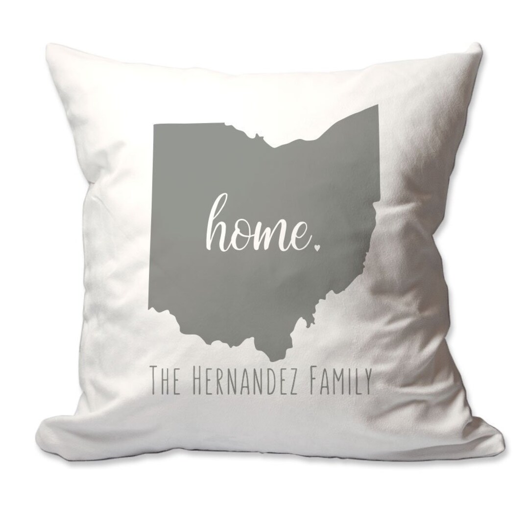 Personalized State of Ohio Home Throw Pillow - Cover Only OR Cover With ...