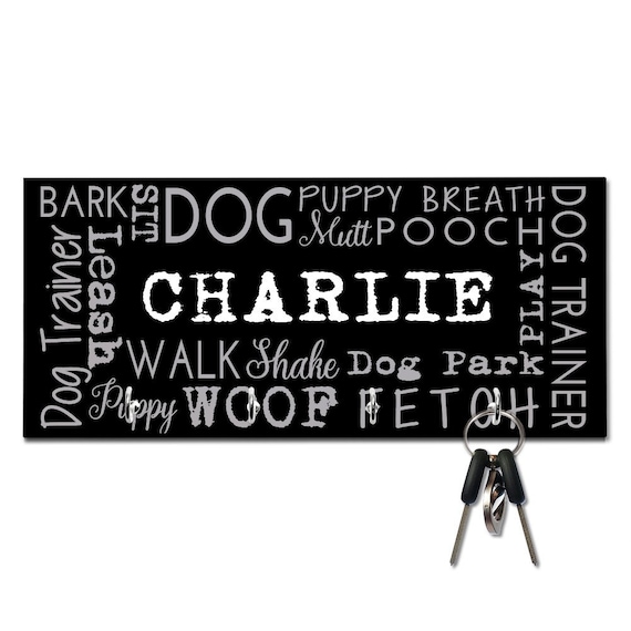 Personalized Dog Groomer Word Collage Key and Leash Hanger | Etsy