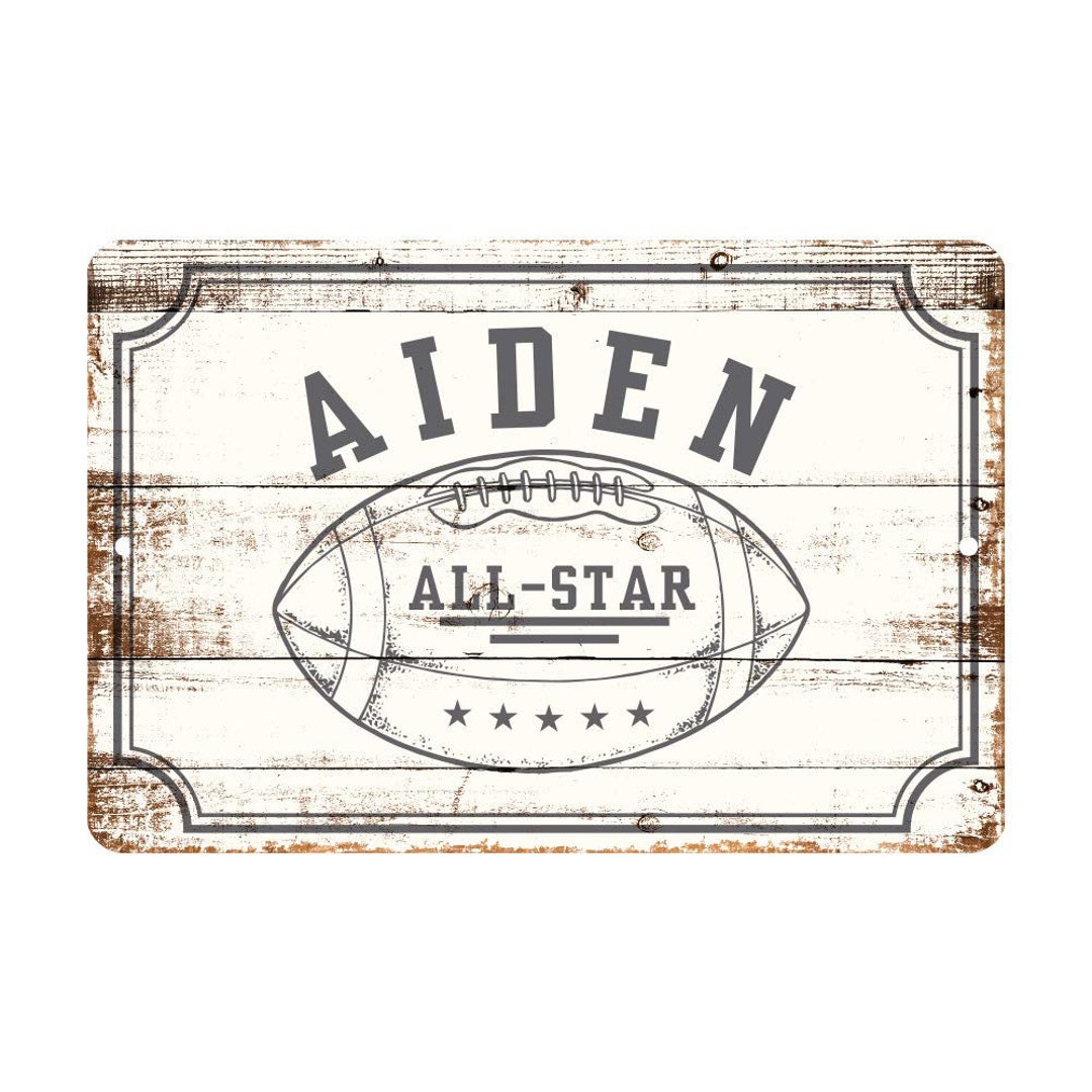 Personalized Football All Star Metal Wall Decor Aluminum All - Etsy
