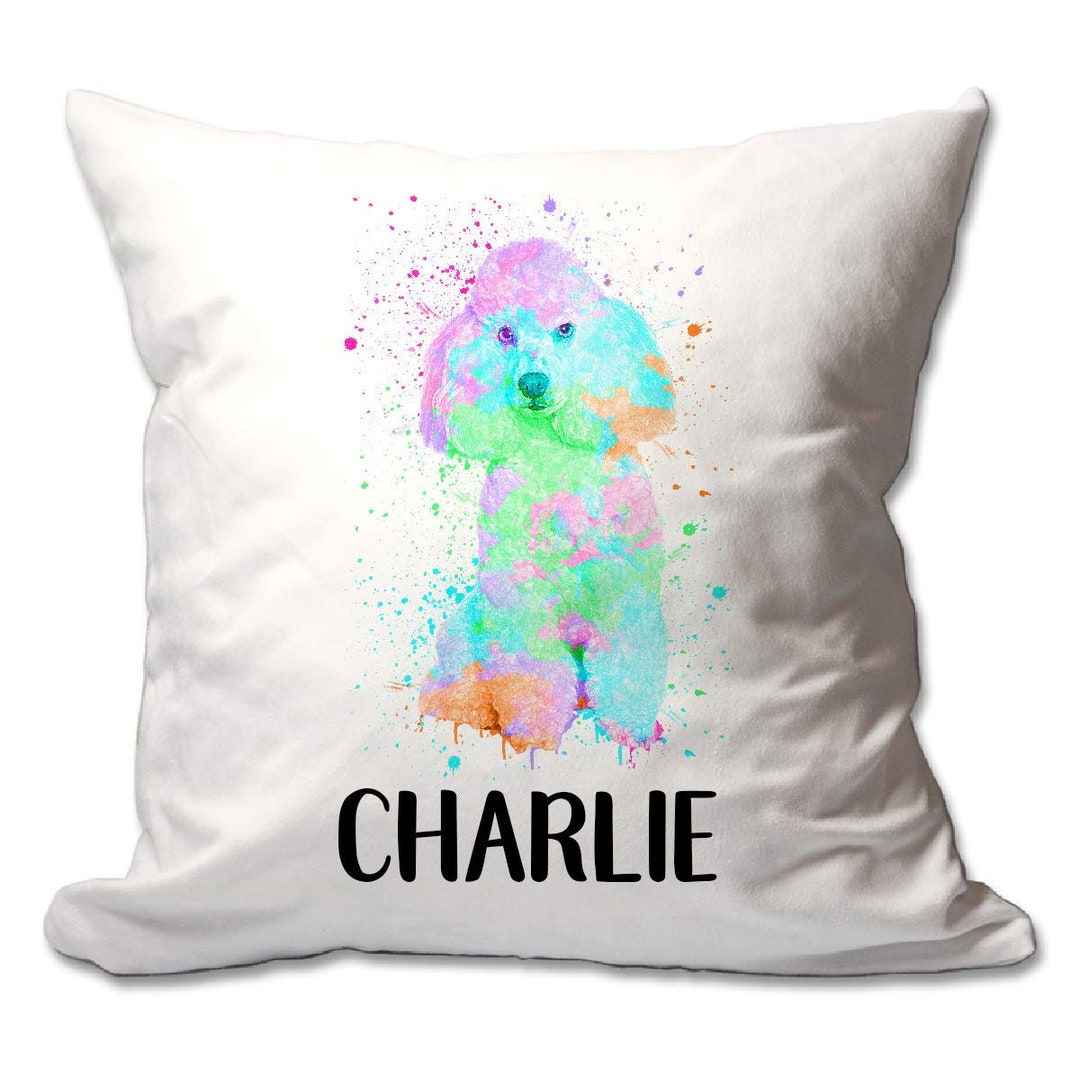 Personalized Watercolor Poodle Throw Pillow - 17 X 17 - Cover Only OR ...