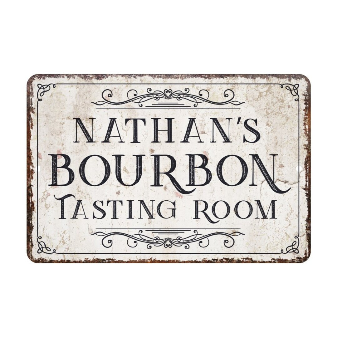 Personalized Vintage Distressed Look Bourbon Tasting Room Metal Sign ...