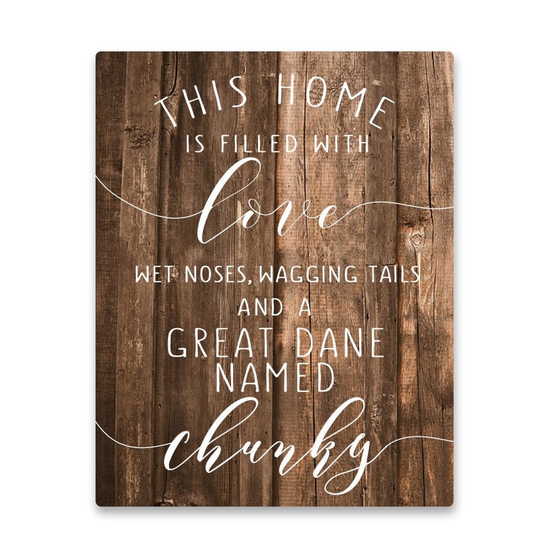 Personalized Great Dane Home is Filled With Love Metal Wall Art - Metal ...