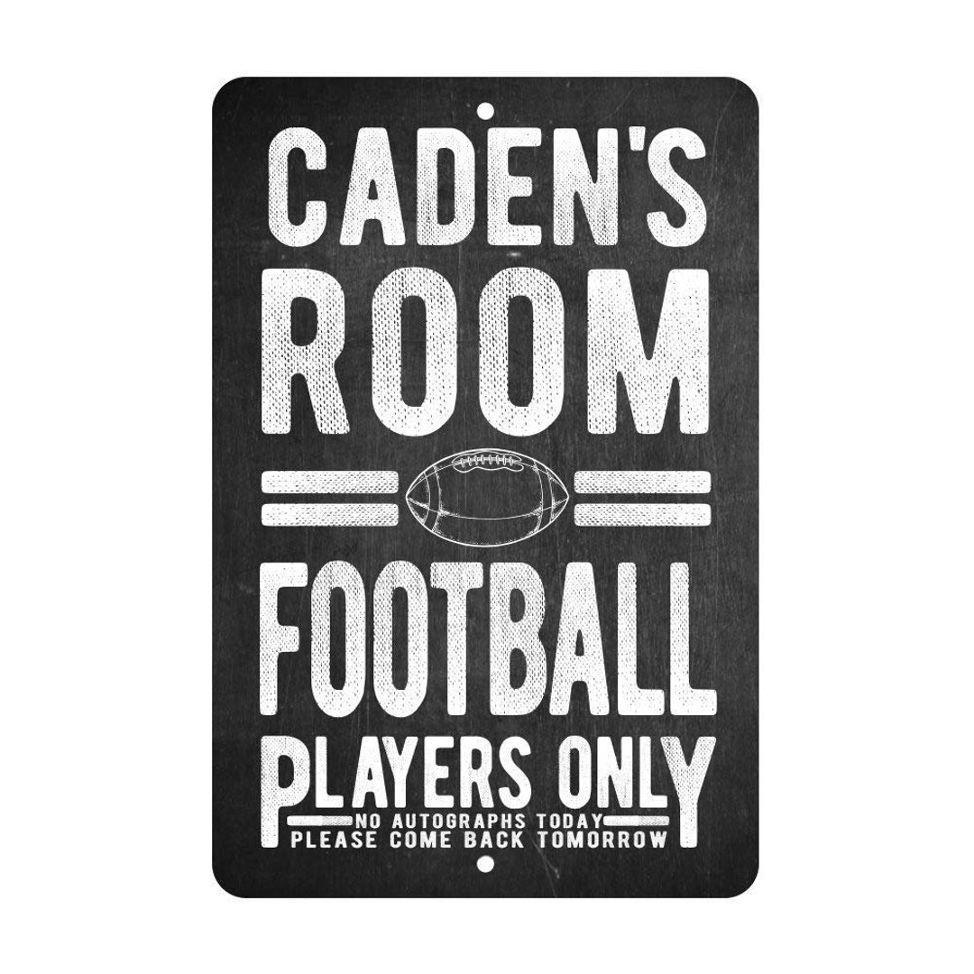 Personalized Football Players Only - No Autographs Metal Room Sign ...