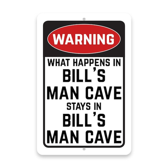 Personalized Warning Man Cave Metal Room Sign Metal Sign | Etsy