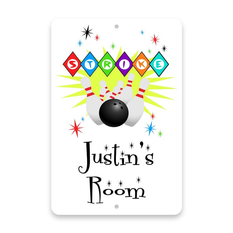 Personalized Bowling Strike Metal Room Sign Metal Sign - Etsy