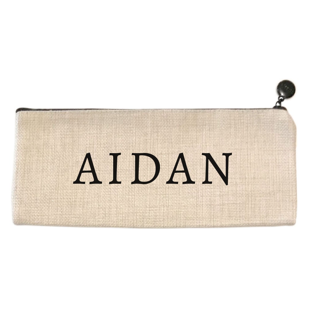 Personalized Pencil Bag - Light Beige - 9.5" X 4" - Pencil Pouch ...