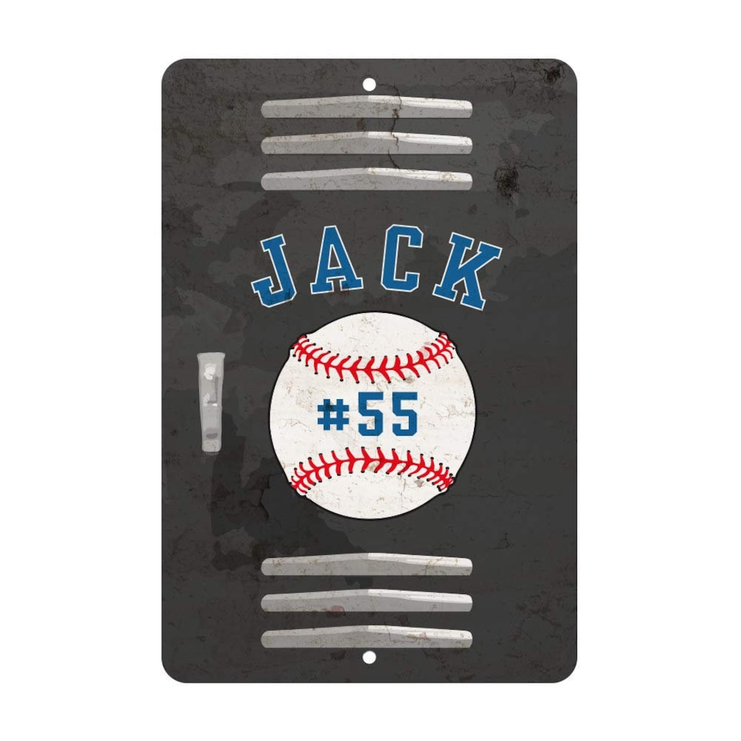 Personalized Baseball Locker Room Sign - Add Any Baseball Players Name ...