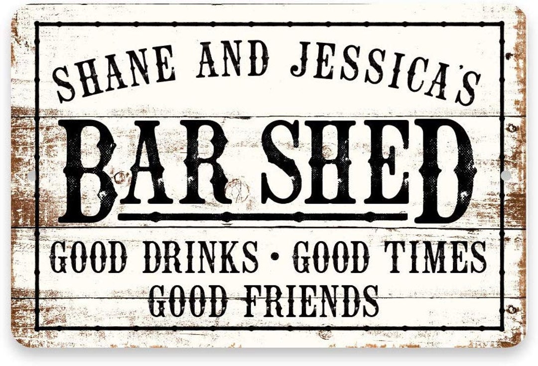 Personalized Rustic Barn Wood Look Bar Shed Metal Sign 8 X 12 - Welcome ...