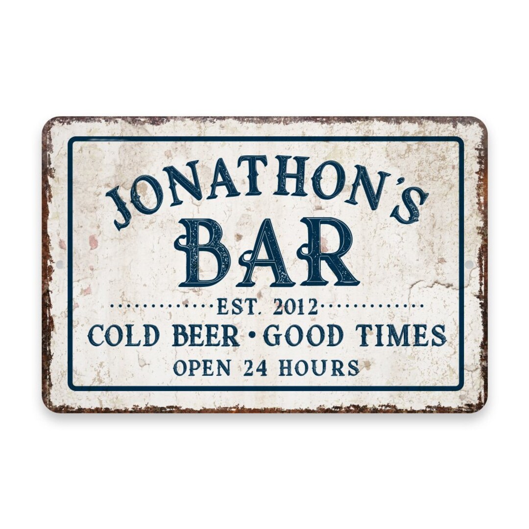 Personalized Vintage Distressed Look Bar Cold Beer Good Times Metal ...