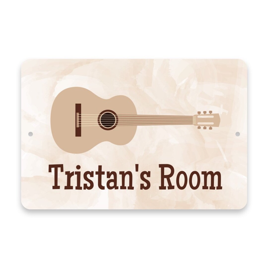 Personalized Acoustic Guitar Metal Room Sign - Welcome Sign - Aluminum ...