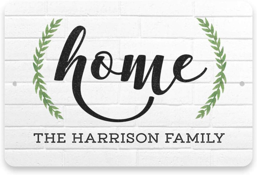 Personalized White Brick Look Home Sign - Metal 8 X 12 Sign - Welcome ...