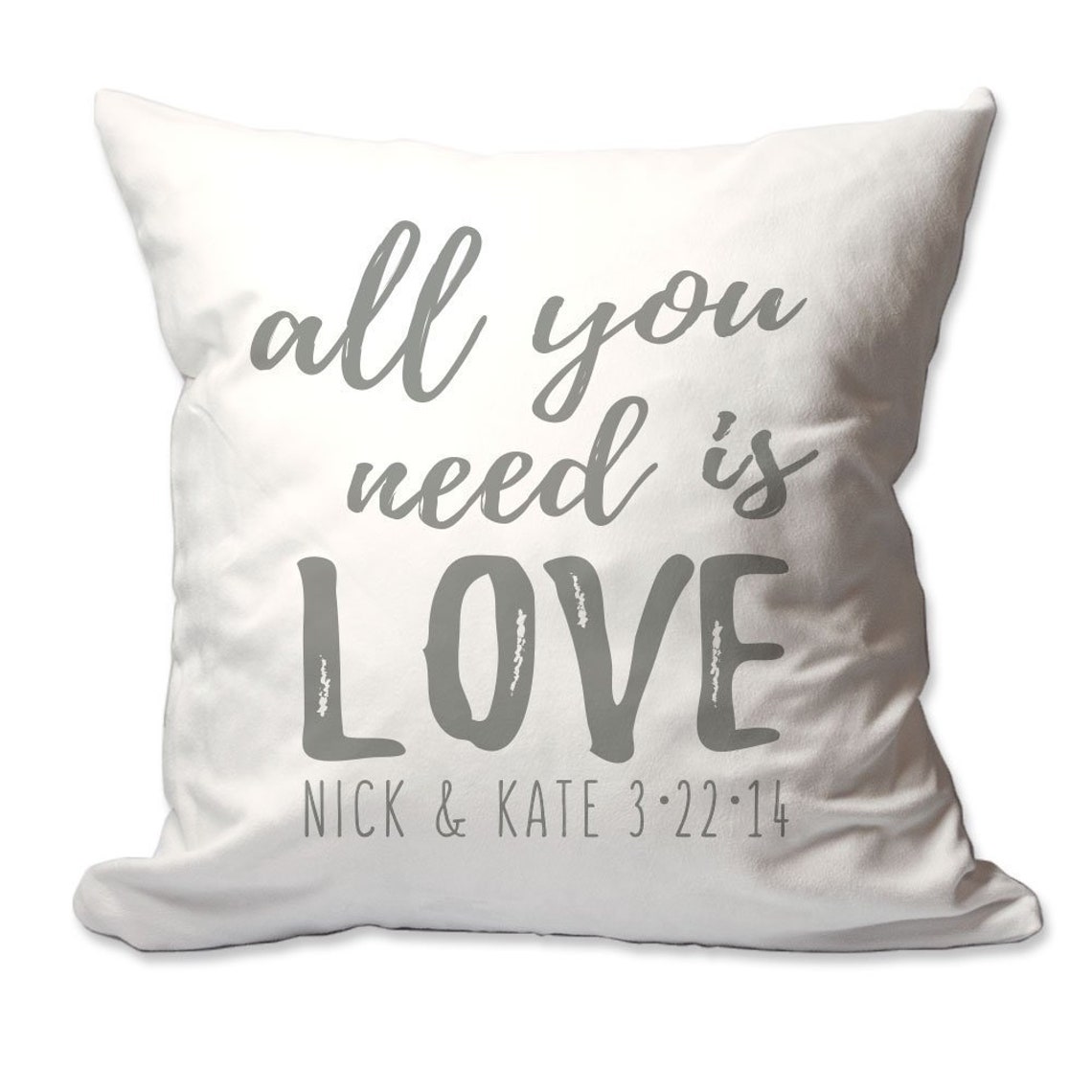 Personalized All You Need is Love Throw Pillow 17 X 17 | Etsy