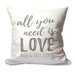 Personalized All You Need is Love Throw Pillow 17 X 17 - Etsy