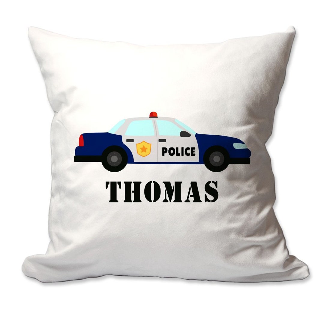 Personalized Police Car Throw Pillow - 17 X 17 - Cover Only OR Cover ...