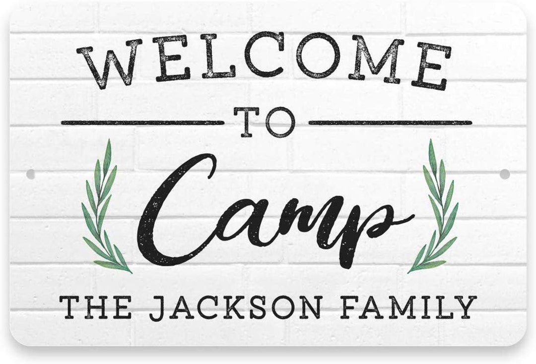 Personalized Welcome to Camp Metal Sign 8 X 12 - Welcome Sign ...