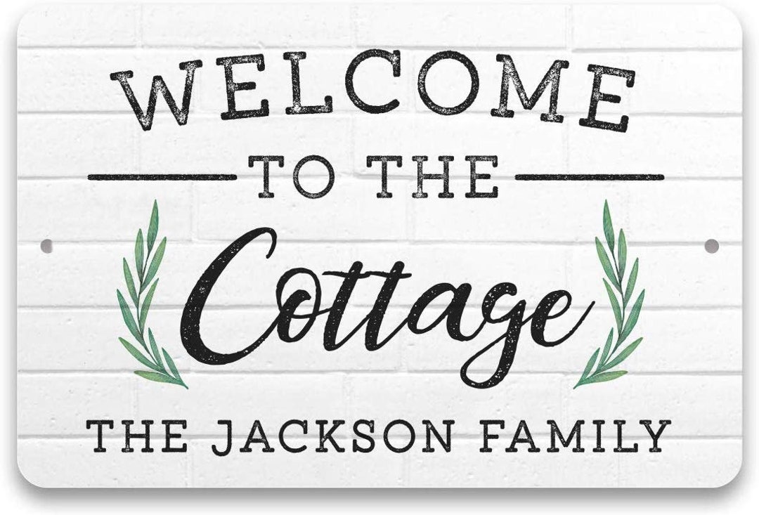 Personalized Welcome to the Cottage Metal Sign 8 X 12 - Welcome Sign ...