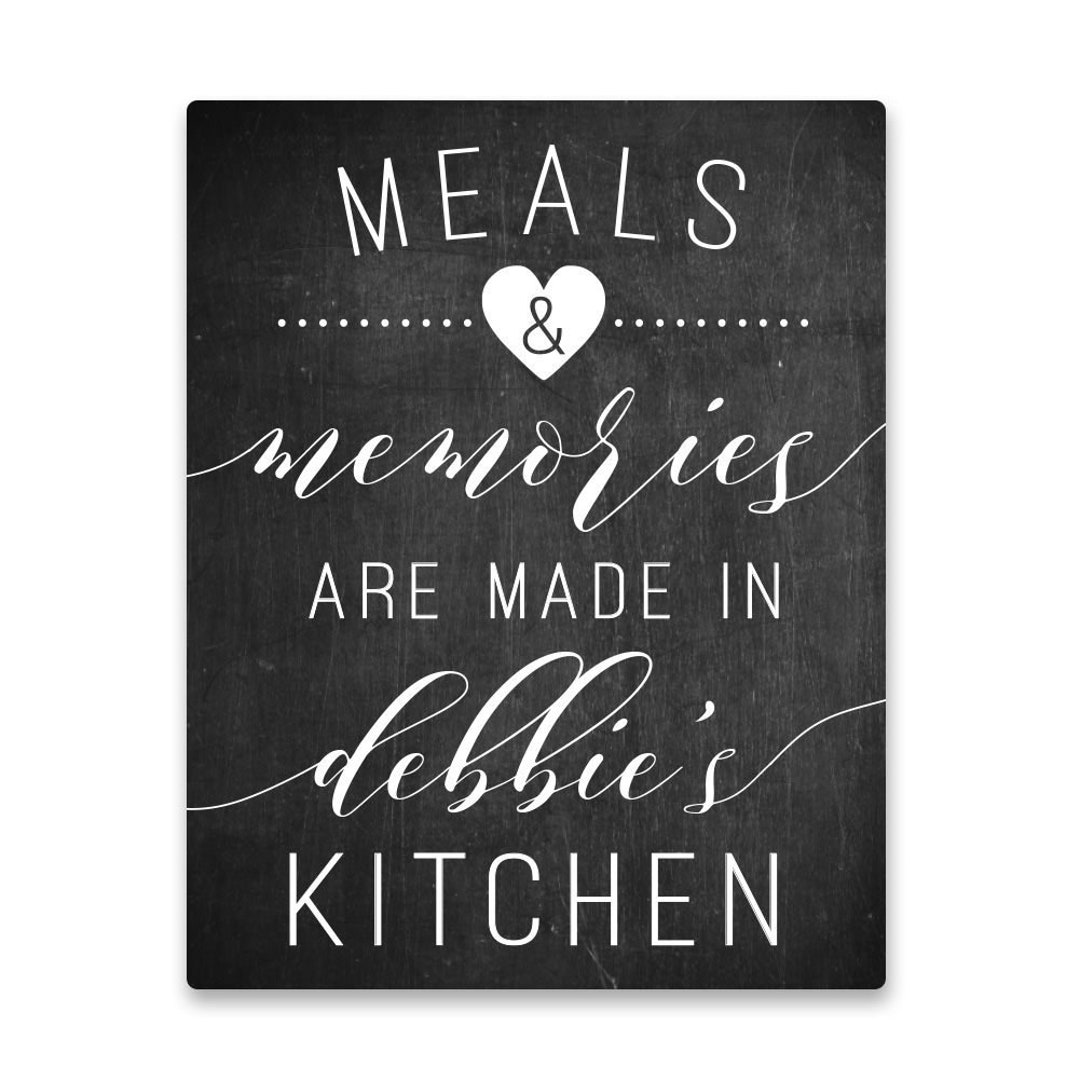 Personalized Kitchen Memories Aluminum Metal Wall Art - Metal Wall ...
