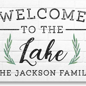 Personalized Welcome to the Lake Metal Sign 8 X 12 - Welcome Sign ...