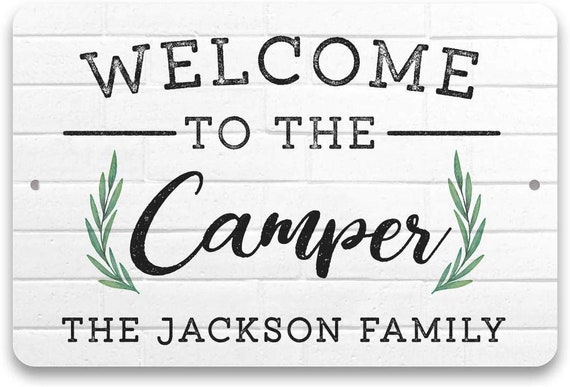 Personalized Welcome to the Camper Metal Sign 8 X 12 Welcome | Etsy