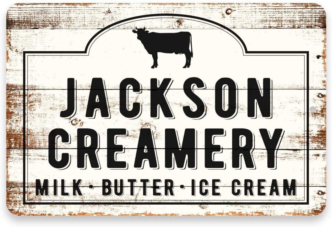 Personalized Creamery Sign Milk Butter Ice Cream 8 X 12 Metal - Etsy