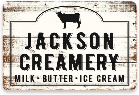 Personalized Creamery Sign Milk Butter Ice Cream 8 X 12 Metal | Etsy