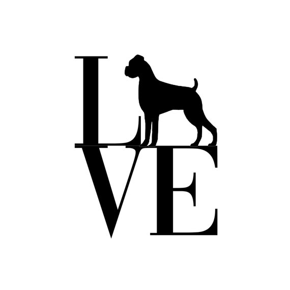 Boxer LOVE Sign SVG Box Dog - Etsy