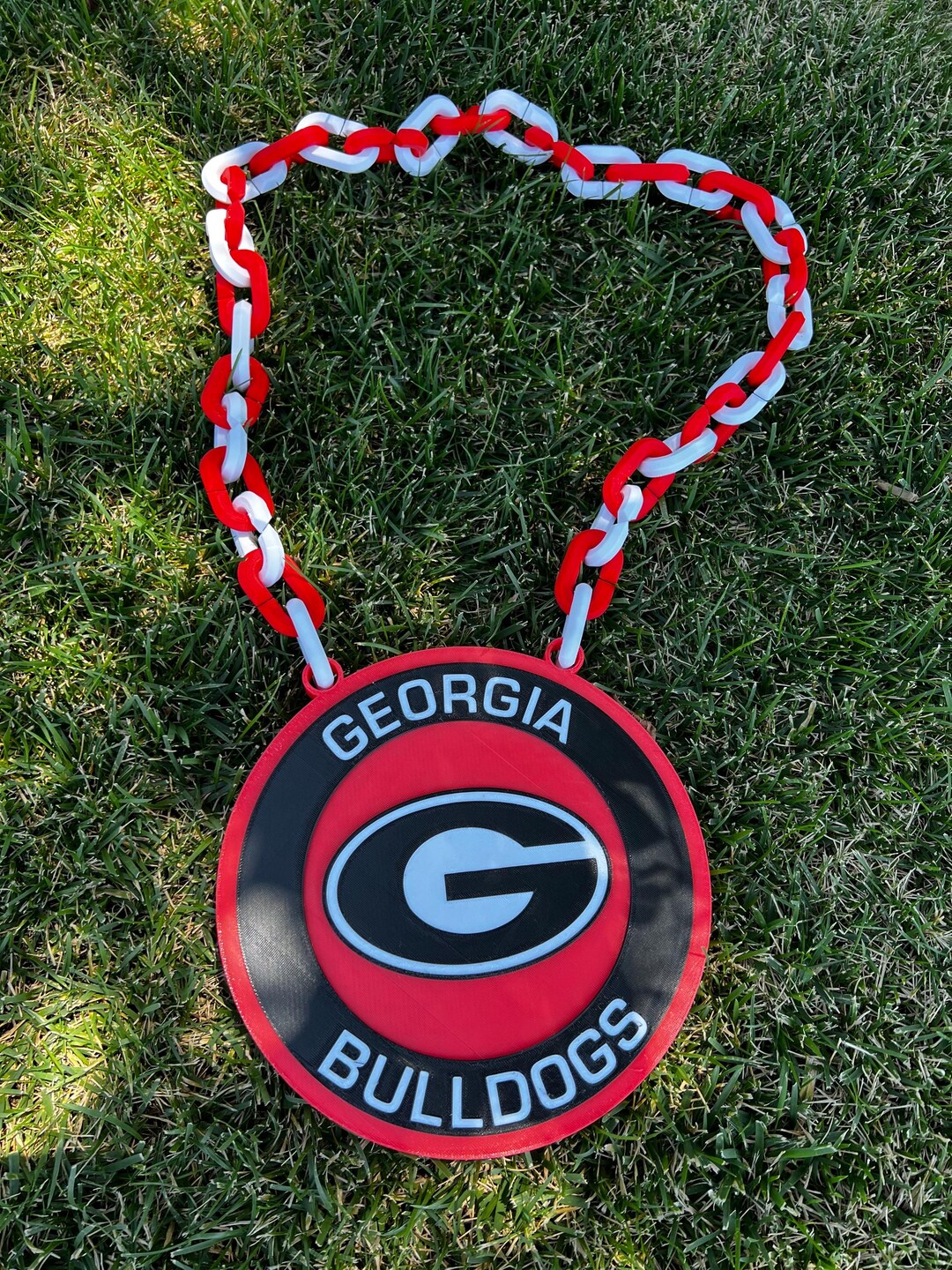 Georgia Bulldogs Big Chain Necklace Badge Logo - Etsy