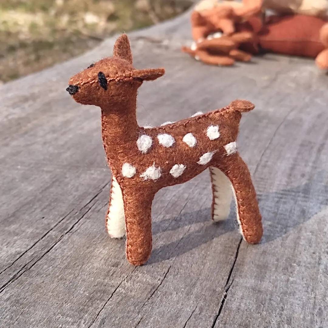 Fawnwool Felt Fawn Wool Stuffed Deer Felt Deer Felt Rown - Etsy