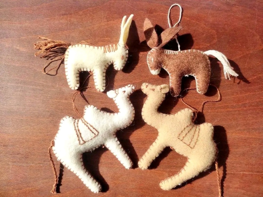Felt Christmas Tree Ornaments Pattern, Felt Camel Pattern,felt Donkey ...