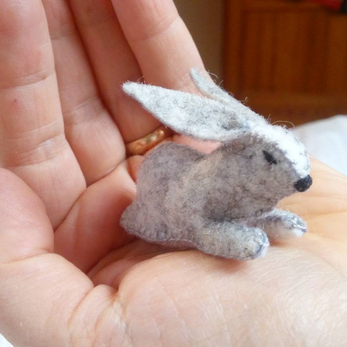 Bunny Rabbit Wool Rabbits Easter Bunnywool Felt Bunny | Etsy