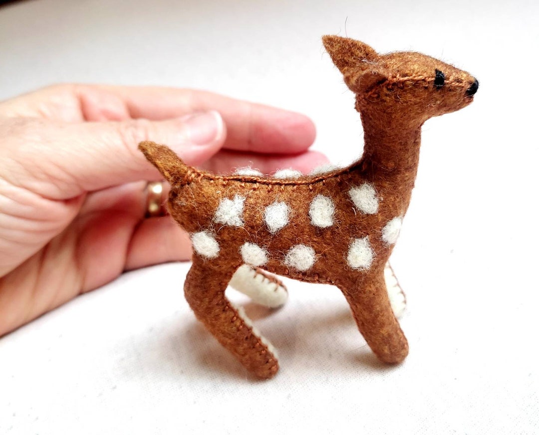 Fawnwool Felt Fawn Wool Stuffed Deer Felt Deer Felt Rown - Etsy