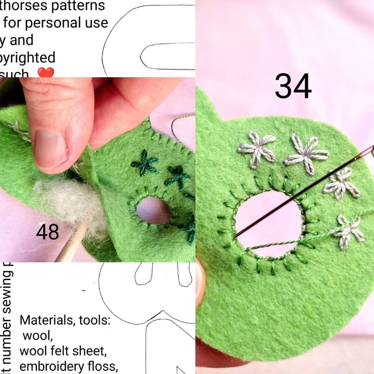 Wool Felt Numbers Sewing Pattern, Felt Numbers Pdf, Education Toys ...