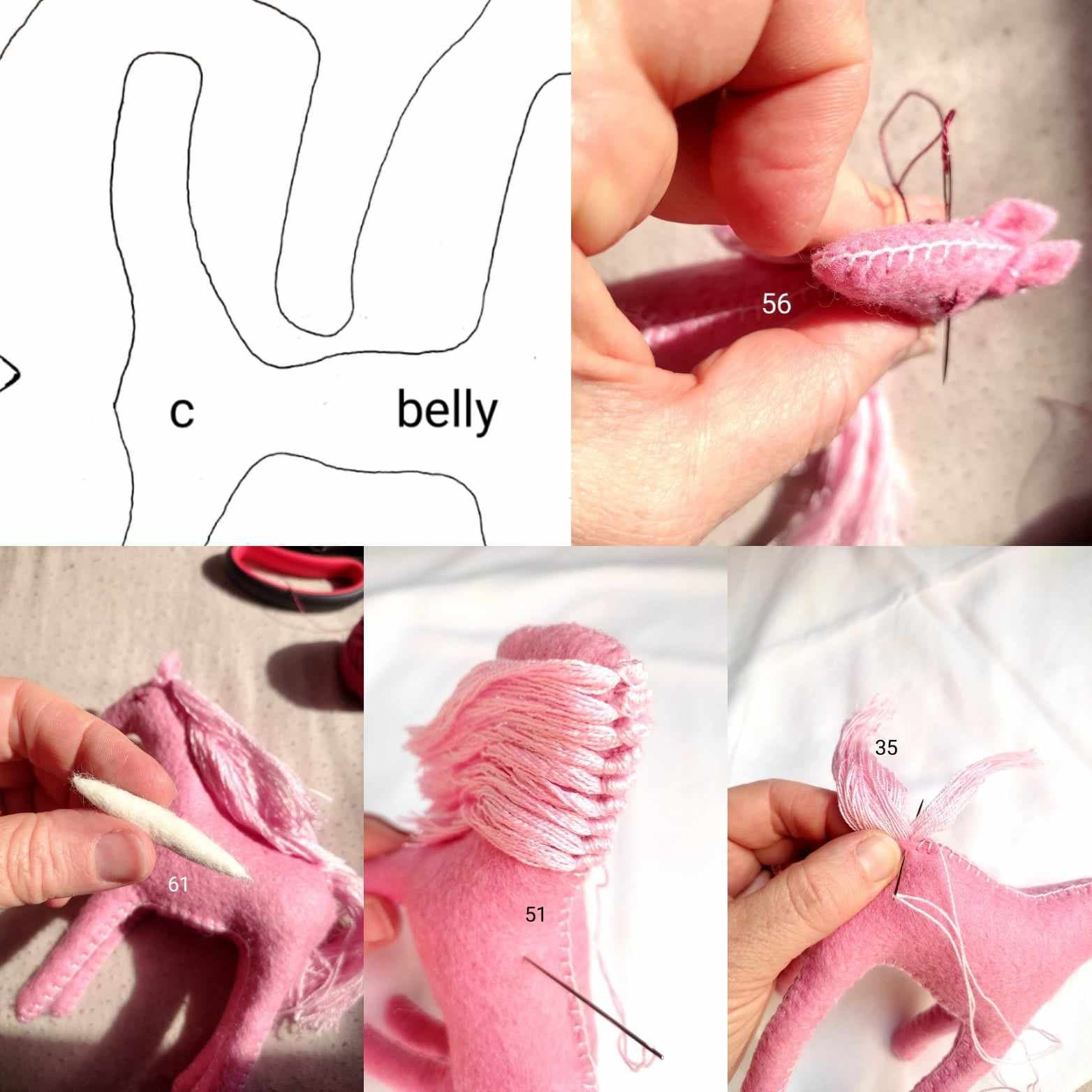 Felt Horse Pattern PDF, Stuffedhorse Pattern, Waldorf Horse Sewing ...