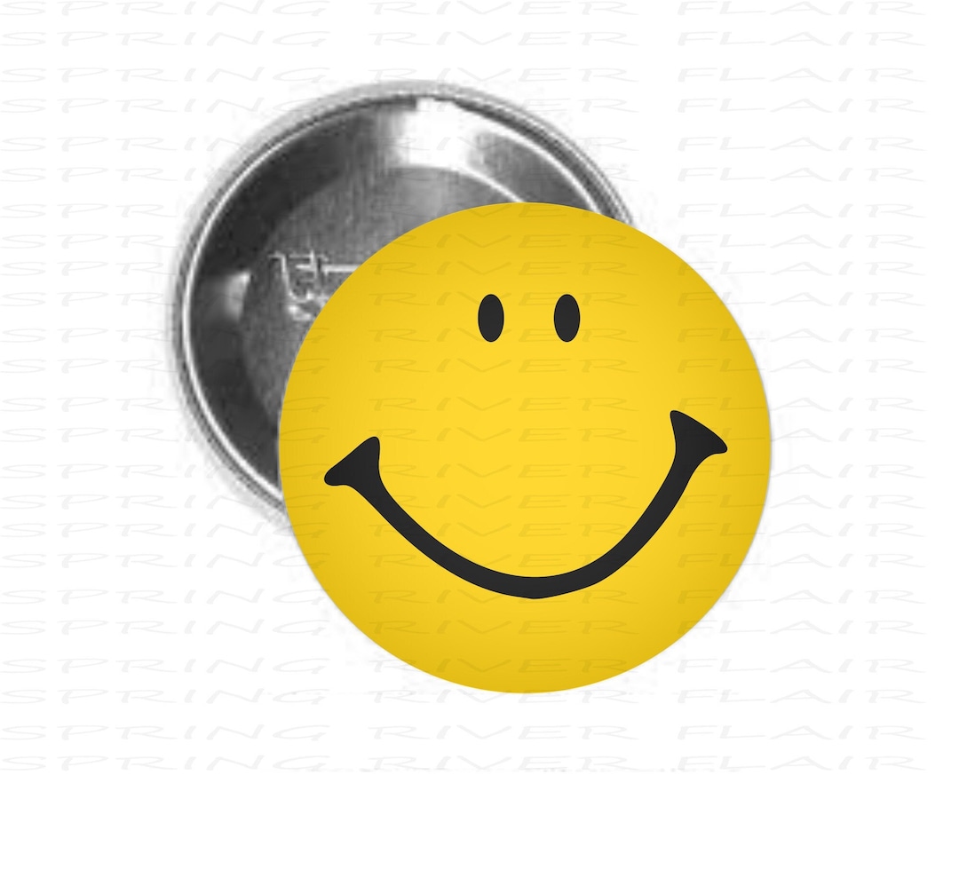 CUTE Vintage Inspired Smiley Face Pin Back Button 1.25 - Etsy