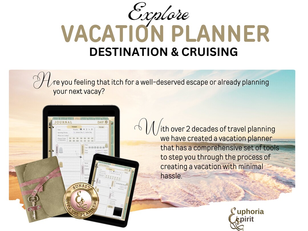 Sunset Travel & Cruise Vacation Planner With Budget Tools, Travel Tips ...