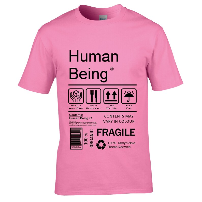 Premium Funny Human Being Spoof Package Care Label Instructions ...