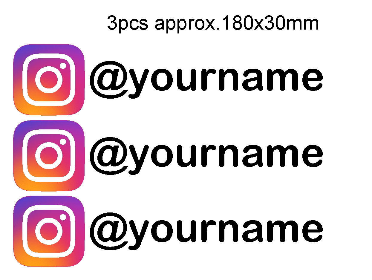 Personalised Custom 3 Pieces Instagram Username Graphic Insta - Etsy