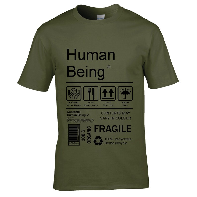 Premium Funny Human Being Spoof Package Care Label Instructions ...