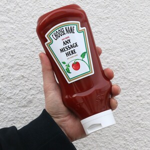 Personalised Tomato Ketchup Sauce Tommy K Label for 700g Bottle Vinyl ...