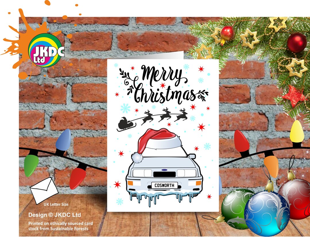 Licensed Iconic AF Retro Santa Hat Mk1 Sierra RS Cosworth Car Art ...