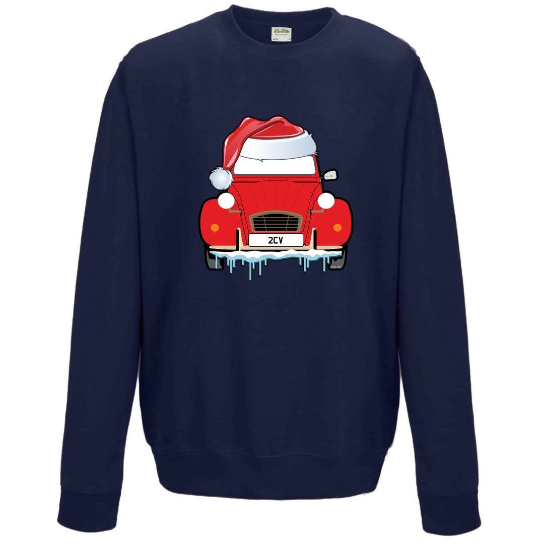 Iconicaf Licensed Retro French 2CV Dolly Car Image Wearing Santa Hat ...