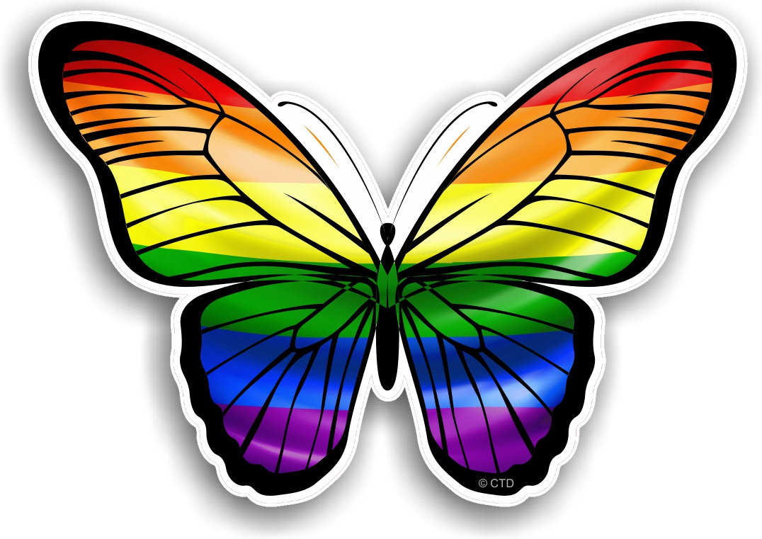 Paper LGBT pride butterfly sticker Paper & Party Supplies Stickers ...